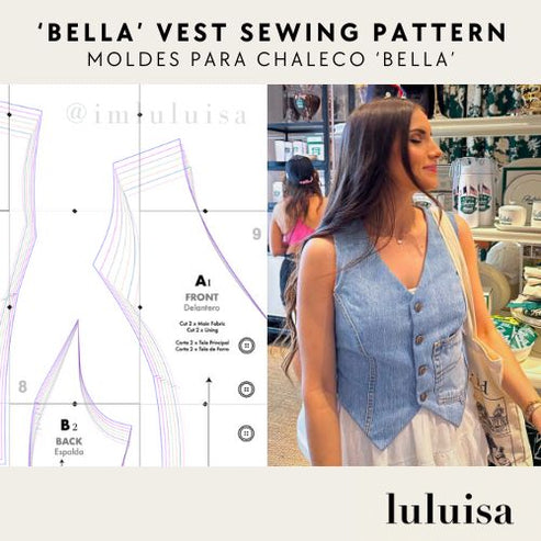 'BELLA' Vest Sewing Pattern + Includes Written Sewing Instructions ...